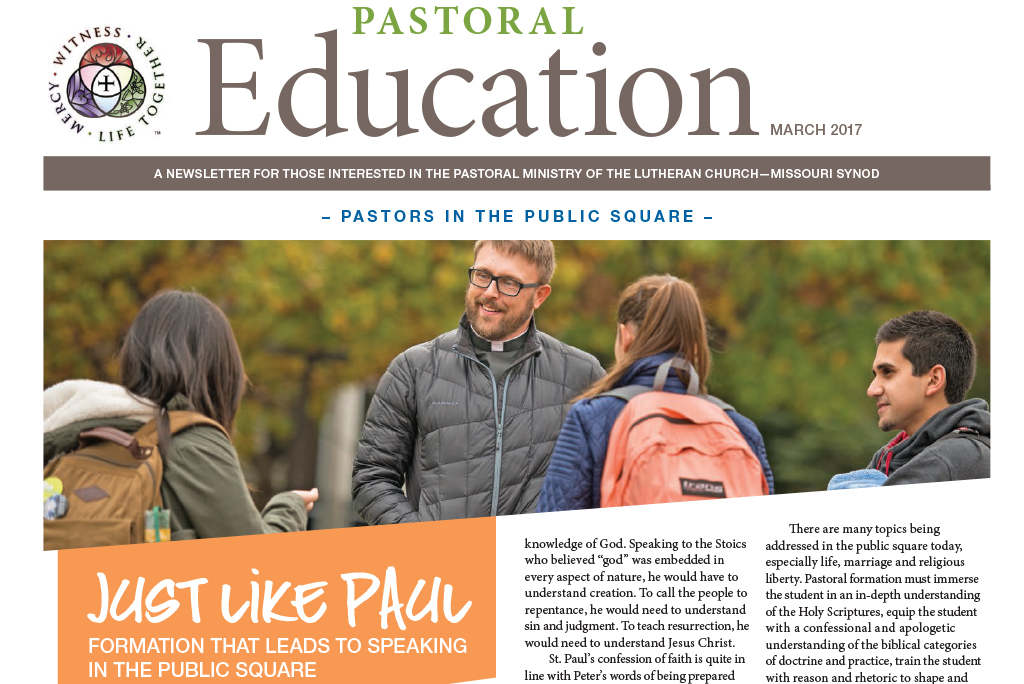 Pastoral Education: March 2017 — Pastors in the public square