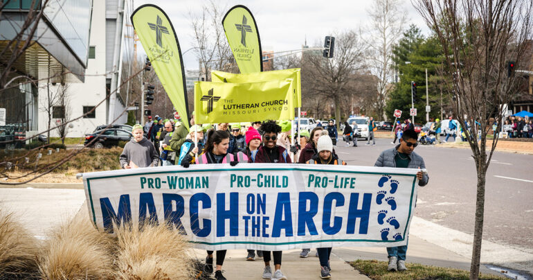 'March on the Arch' draws hundreds in support of life
